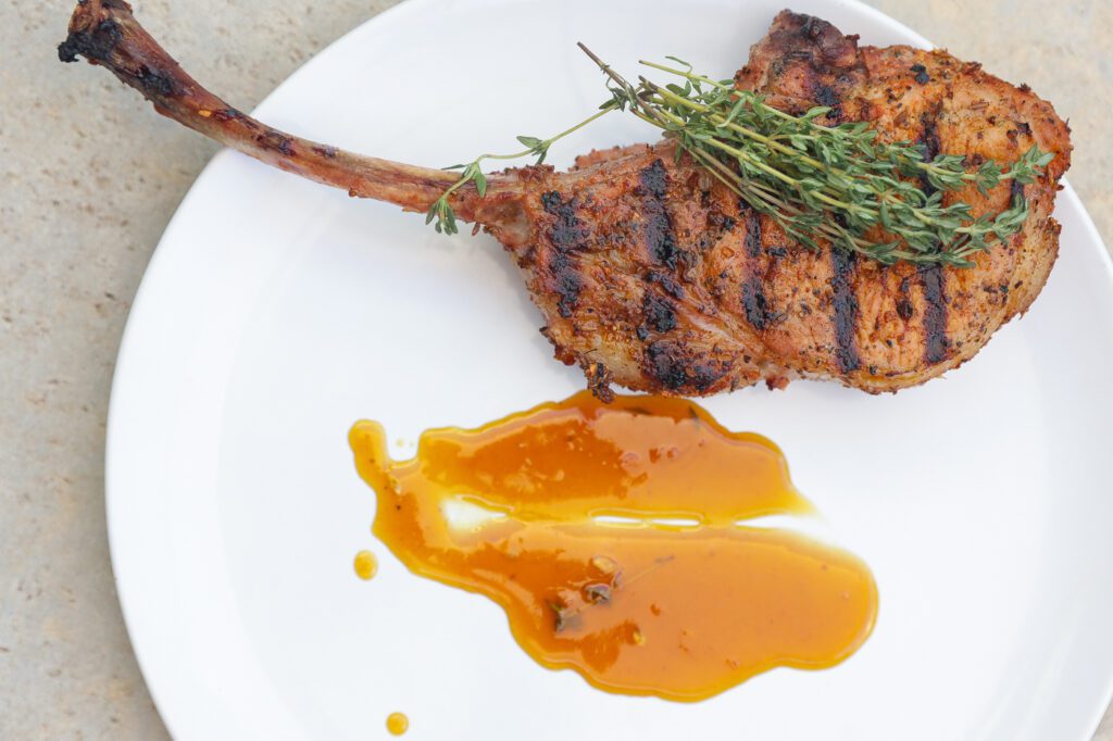 Reverse Seared Tomahawk Chops w/ Apple Cider Sauce - Food Fidelity