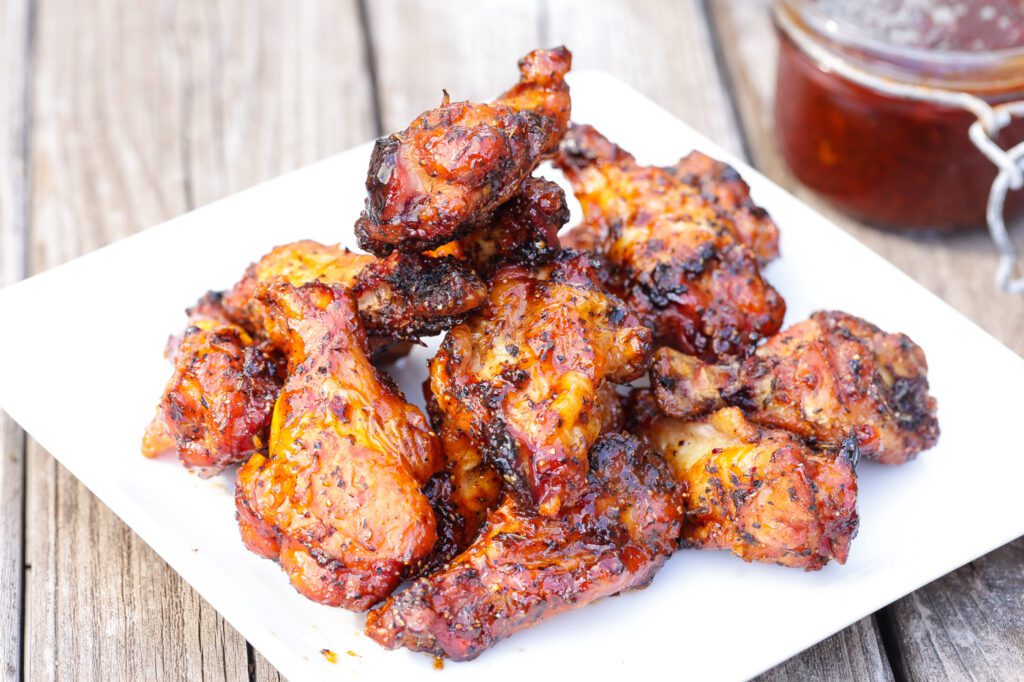 Crispy Grilled Chicken Wings with Mambo Glaze - Food Fidelity